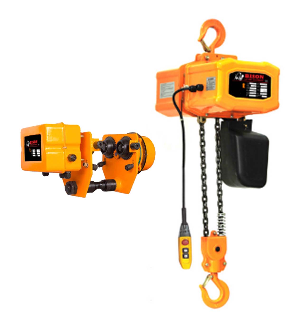 Bison Single Phase Hoist with Motorized Trolley, 115/230v (1/4 - 5 Ton ...